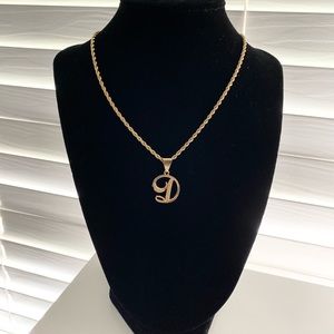 Jewelry | Gold Plated 24 Rope Chain With D Initial Pendant | Poshmark